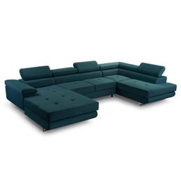 Furnix Wohnlandschaft NILLONA XL-Sofa in U-Form mit Schlaffunktion 2x Bettkasten