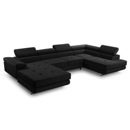 Furnix Wohnlandschaft NILLONA XL-Sofa in U-Form mit Schlaffunktion 2x Bettkasten