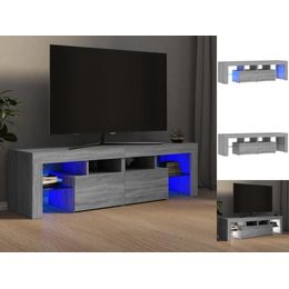 vidaXL TV-Schrank TV-Schrank mit LED-Leuchten Grau Sonoma 140x36