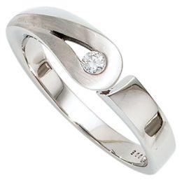 Schmuck Krone Silberring Ring mit Brillant 925 Silber teilmattiert