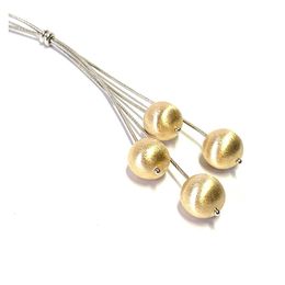 Edelschmiede925 Armband Kugelcollier 925 Sterling Silber rhod und vergoldet matt 2reihig