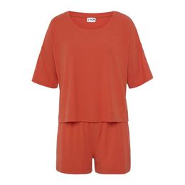 LSCN BY LASCANA Shorty orange Gr. 32/34 für Damen. Mit Rundhals. Oversize