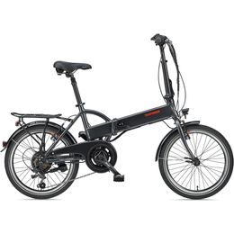 E-Bike Telefunken "Kompakt F820" E-Bikes Gr. 37 cm, 20 Zoll (50,80 cm), grau (anthrazit) E-Bikes