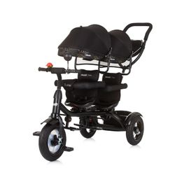 Chipolino Tricycle Dreirad 2Play zwei Kinder bis 50 kg Gummireifen Lenkstange schwarz gemustert