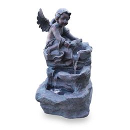 Kiom Gartenbrunnen Figurenbrunnen Wasserspiel FoAngelo Led 70cm 10906