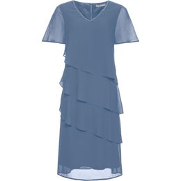 Adagio Chiffon-Kleid, Volants, für Damen, blau, 36