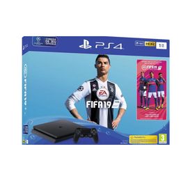 Sony PlayStation 4 Slim 1000GB - Jet black + FIFA 19