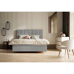 Schlaraffia Boxspringbett Aida, mit GELTEX® Next Topper und 7-Zonen-Tonnentaschen-Federkernmatratze, grau