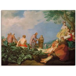 Artland Leinwandbild Brotvermehrung, Christliche Bilder (1 St), auf Keilrahmen gespannt, grün