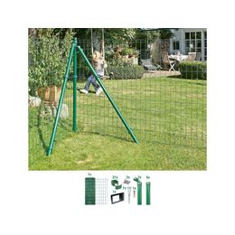 Alberts Schweißgitter Fix-Clip Pro®, (Set), Höhe: 80-150cm, Gesamtlänge: 10 und 25m, mit Bodenhülsen, grün