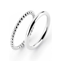 Tamaris Ring-Set Timeless Chic (Set, 2-tlg), silberfarben