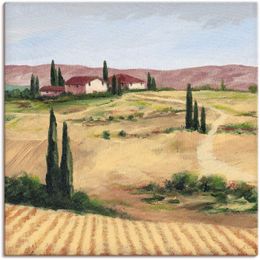 Artland Leinwandbild Die toskanische Landschaft II, Bilder von Europa (1 St), auf Keilrahmen gespannt, braun