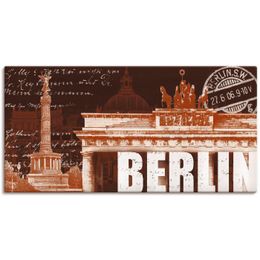Artland Leinwandbild Berlin Collage, Berlin (1 St), auf Keilrahmen gespannt, braun