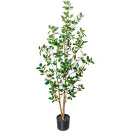 Kunstbaum Ficus ginseng Grünpflanze, Creativ green, Höhe 130 cm, grün