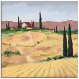 Artland Leinwandbild Die toskanische Landschaft IV, Bilder von Europa (1 St), auf Keilrahmen gespannt, braun