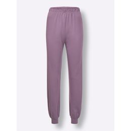 Ringella Damen Schlafanzug mit elastischen B&uuml;ndchen, lila-geringelt, Gr&ouml;&szlig;e 44/46