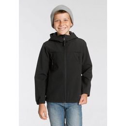 Icepeak Softshelljacke KONAN - für Kinder aus winddichtem und wasserabweisendem Material, schwarz