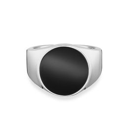 CAI CAÏ Fingerring 925/- Sterling Silber rhodiniert Onyx, weiß