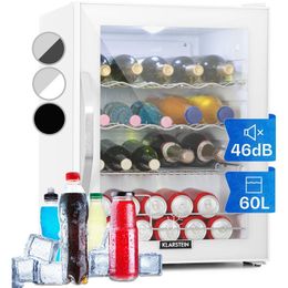 Klarstein - Beersafe xl Quartz Kühlschrank 60 Liter 4 Böden Panoramaglastür - Quartz