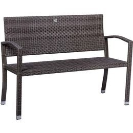 STILISTA® 2-Sitzer Gartenbank aus UV-beständigem Polyrattan-Geflecht 122 x 52 x 89 cm in verschiedenen Farben, grau