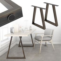 2x Tischbeine Trapez-Design, 60x72 cm, Industrial, aus Stahl - ECD Germany