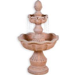 STILISTA® Gartenbrunnen - Steinoptik, mit Pumpe, 58 x 58 x 102 cm, Rund, Polyresin, Wetterfest - Brunnen, Wasserfall, Zierbrunnen, Springbrunnen,