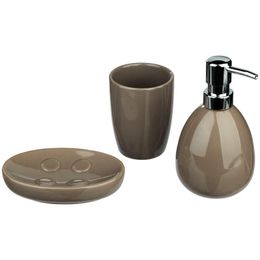 3 badezimmer-accessoires colorama taupe - Maulwurf - 5five