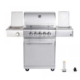 Allgrill Top-Line Modular chef m Gasgrill 3 Brenner/Seitenkocher/Backburner Grill mit STEAKZONE®/Smokesystem