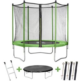 HABITAT ET JARDIN Trampolin Yoopi - ø 3,05 m - mit Netz + Leiter + Abdeckung + Verankerungskit