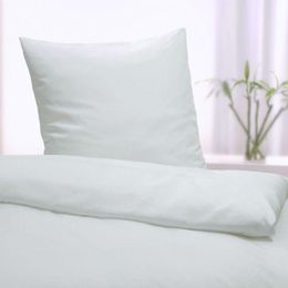 Mako Satin Bettwäsche Uni - Baumwolle Bettwäsche-Set - angenehm fein und weich alle Größen & Farben - Weiß - Etérea