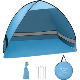 SWANEW Pop Up Strandmuschel Wurfzelt Automatikzelt UV 50+ Strandzelt Campingzelt Tent blau - blau
