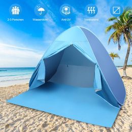 Strandmuschel Tent Strandzelt faltbar Wasserfest Windschutz uv 50+ Wurfzelt - blau - Swanew