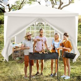 TolleTour Pavillon Gartenzelt – Wasserdichtes Garten-Pavillon mit Easy-Klett. perfekter Schutz bei jedem Wetter Weiß 3x3m - Weiß