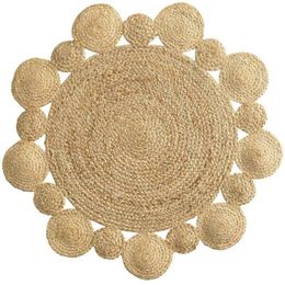 Teppich aus Jute cordou, rund