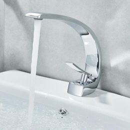 Suguword - Waschtischarmatur für Bad Wasserhahn Bad Armatur Chrom Einhebelmischer Modern für Badezimmer (Chrom)