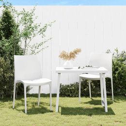 MAISONCHIC 2 Stk.Gartenstühle,Balkonsessel,Gartenmöbel Weiß 50x46x80 cm Polypropylen -28755