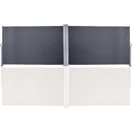 Seitenmarkise Ausziehbar Balkon Anthrazit Sonnenschutz Vollkassette Sichtschutz grau 160x600cm - Tolletour