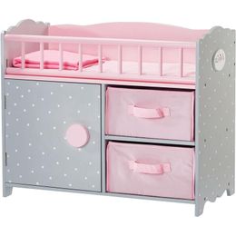 Olivias World 16 Zoll Babypuppen-Möbel Holz-Wickeltisch Storage TD-12390A - Rosa/Grau