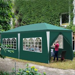 Pavillon Gartenzelt – Wasserdichtes Garten-Pavillon mit Easy-Klett. perfekter Schutz bei jedem Wetter Grün 3x6m - Grün - Tolletour