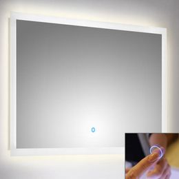 Lomadox LED Spiegel 90cm mit Touch Bedienung B x H x T ca. : 90 x 60 x 3,2 cm