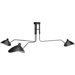 PRIVATEFLOOR - Deckenlampe - Flexo-Lampe - 3 Arme - George Schwarz - Messing, Eisen, Metall - Schwarz