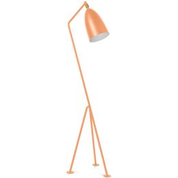 PRIVATEFLOOR - Stehlampe im Stativ-Design - Wohnzimmerlampe - Hopper Orange - Stahl, Metall - Orange