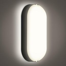 Swanew - led Feuchtraumleuchte 15W Schutzklasse IP54 Badlampe Lamp 1 Stück - Schwarz + Weiß