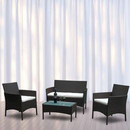HENGDA - Gartenmöbel Gartenmöbel-Sets Handgeflochten Garnitur Sitzgruppe Sofa Gartengarnitur Relax-Lounge braun
