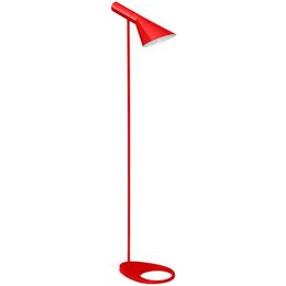 PRIVATEFLOOR Stehlampe - Flexo-Wohnzimmerlampe - Nalan Rot - Stahl, Metall - Rot