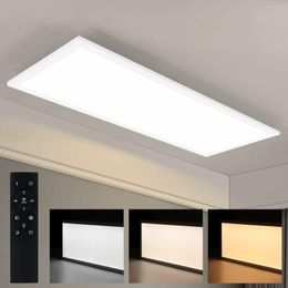 Led Panel Deckenleuchte Dimmbar - Flach Deckenlampe Wohnzimmer mit Fernbedienung Küchenlampe Schlafzimmerlampe Deckenpanel Modern Büroleuchte für
