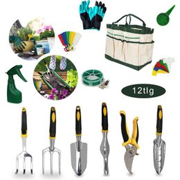 HENGDA - Gartenwerkzeug Set Gartengeräte Set Gartenset Werkzeuge Anti-Rost Gartengeräte für Gartenpflege Männer Oder Frauen 12 Teiliges mit