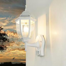 Licht-Erlebnisse - Außenlampe mit Bewegungsmelder lyon Laterne - Weiß