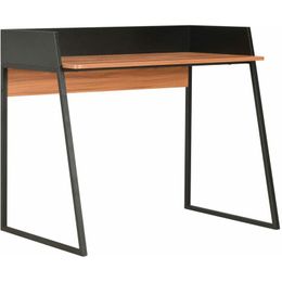 LONGZIMING - Schreibtisch Schwarz und Braun 90x60x88 cm