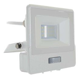 V-TAC - LED-Flutlichtstrahler mit PIR-Sensor - Samsung - IP65 - Weiß - 10W - 735 Lumen - 4000K - 5 Jahre